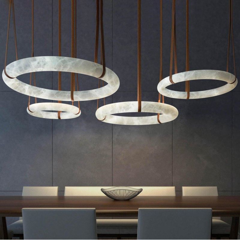 Alabaster Oslo Round Art Chandelier – BALDERLIGHTING