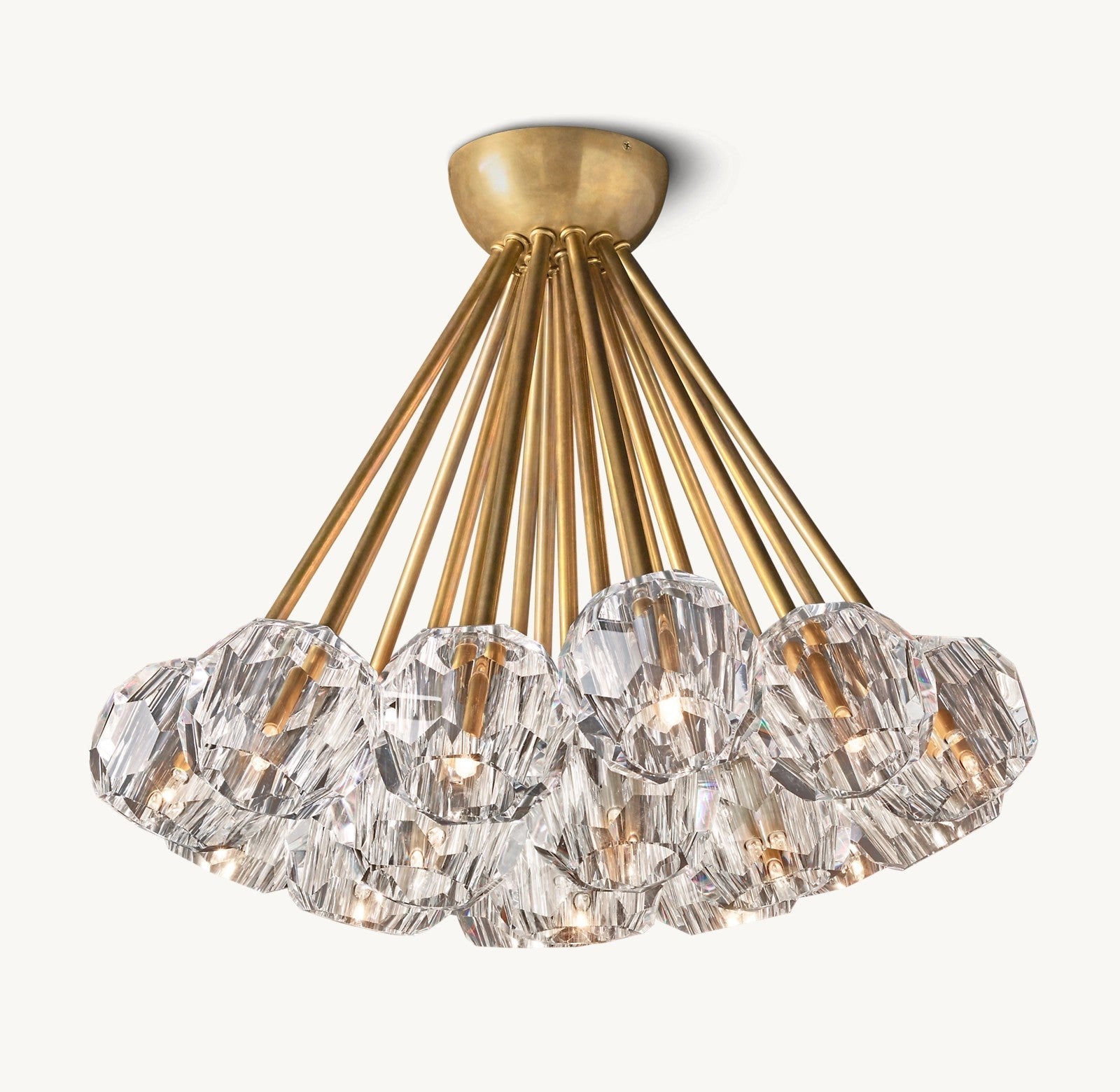 Balle Crystal Clear Glass Flushmount 24",RH Boule De,Restoration ...